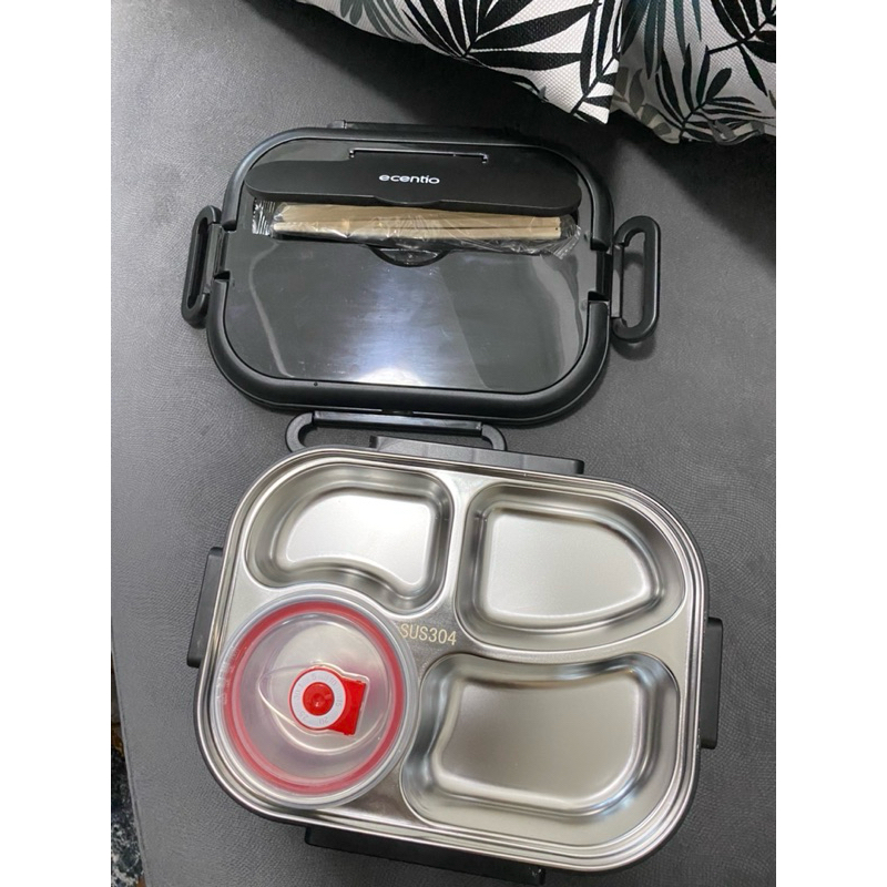 Jual Ecentio Lunch Box 1000ml - Stainless 304 (4 Sekat) | Shopee Indonesia