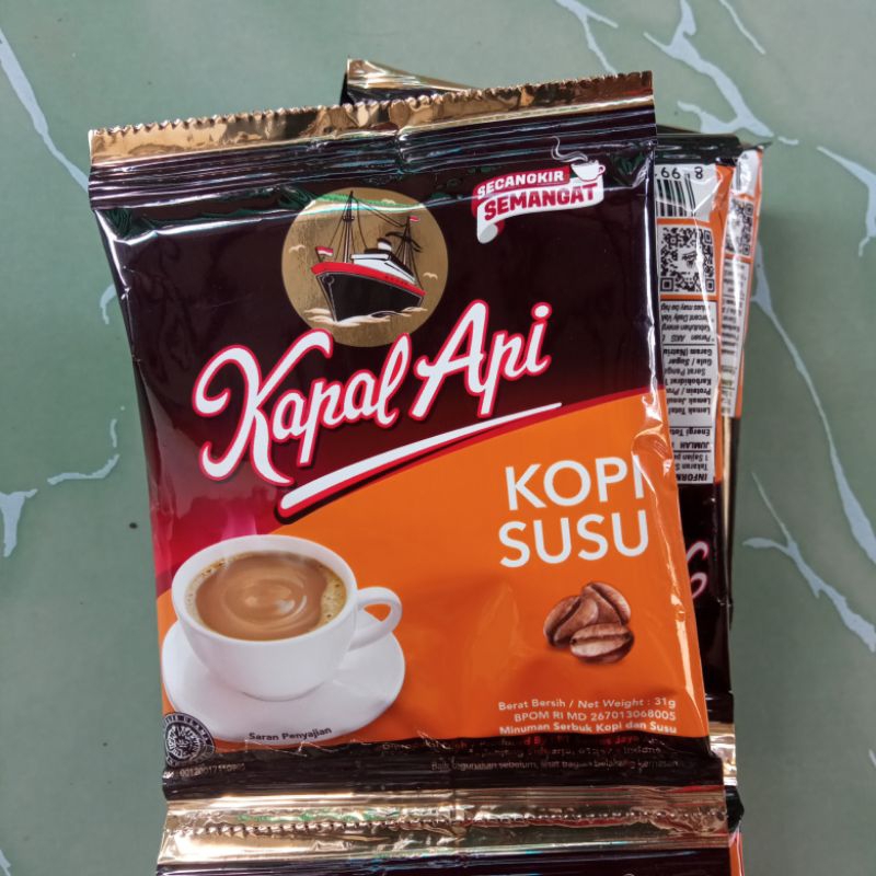 Jual kopi kapal api susu 31gr 1 renceng isi 10 sachet | Shopee Indonesia