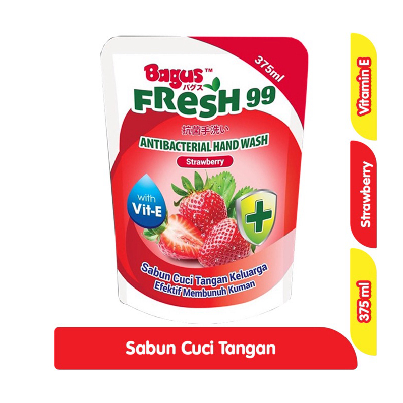 Jual Bagus Fresh Antibacterial Hand Wash Strawberry 375 ml | Shopee ...
