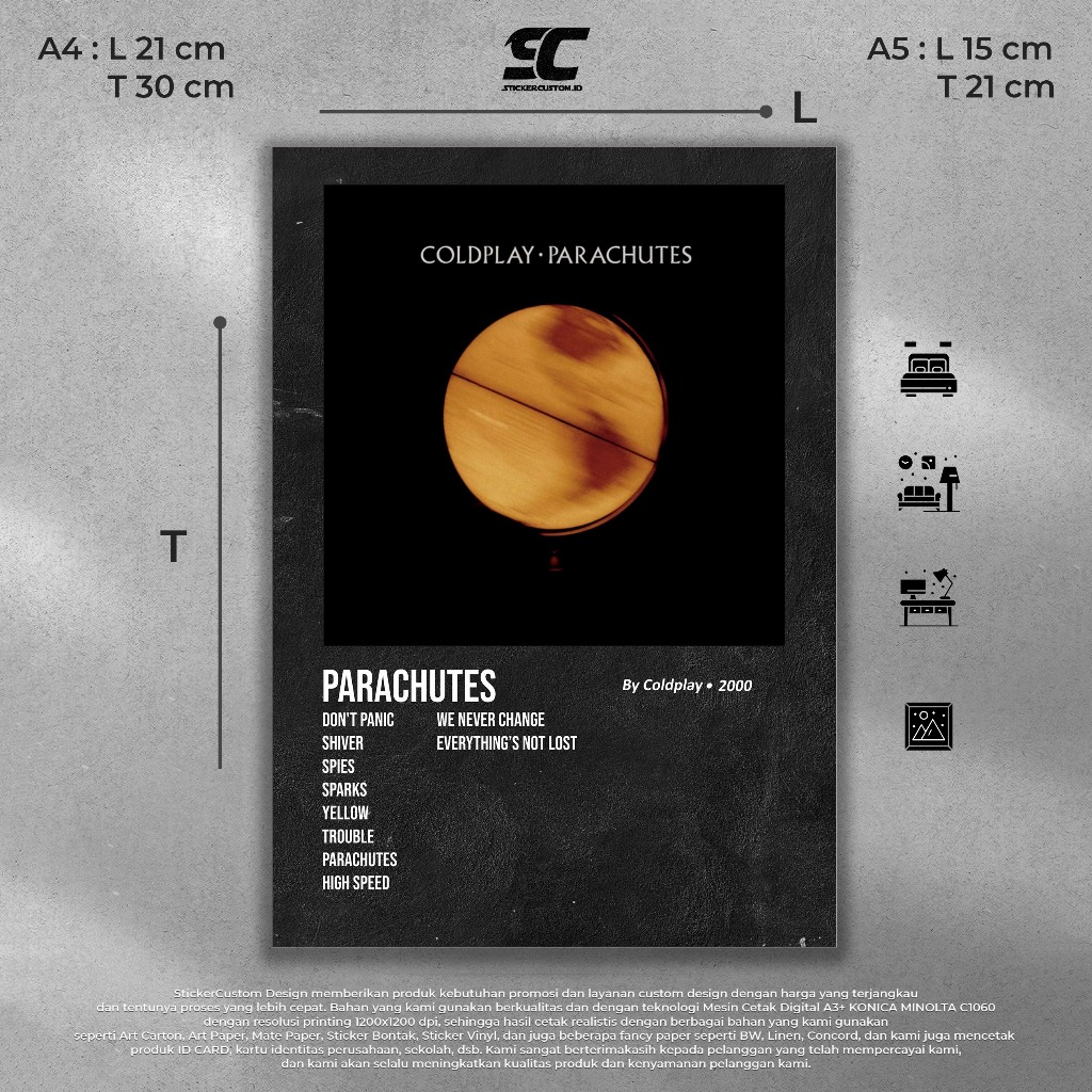 Jual POSTER BAND COLDPLAY ALBUM PARACHUTES | Shopee Indonesia