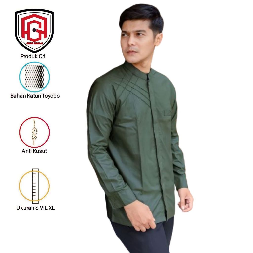 Jual Baju Koko Pria Dewasa Elrumi Lengan Panjang Terbaru Polos Motif ...