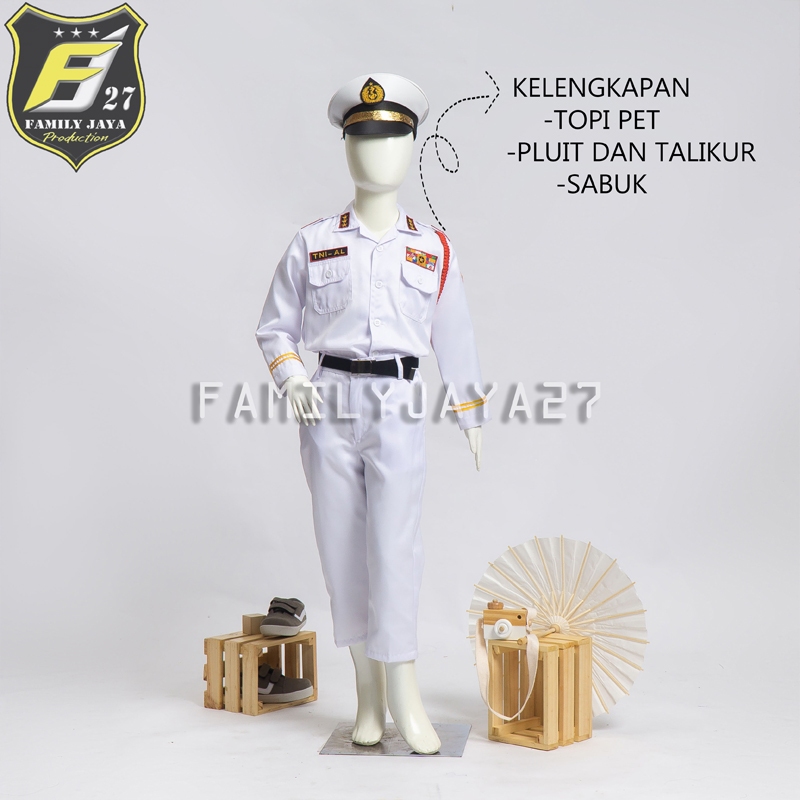 Jual BAJU SERAGAM TNI AL ANAK/BAJU PROFESI ANAK/BAJU TNI AL ANAK/SATU SET BAJU KARNAVAL ANAK TNI ...