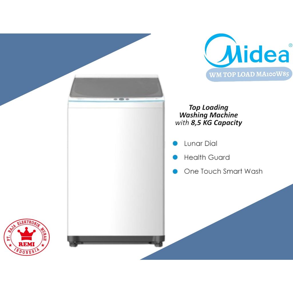 Jual MIDEA Mesin Cuci 1 Tabung MA100W85 8.5KG Top Loading Washing ...