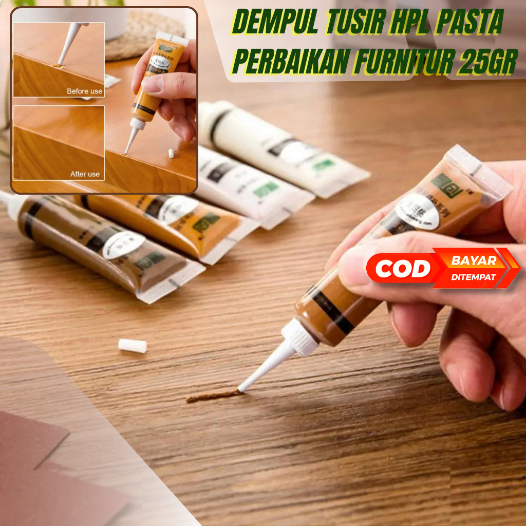 Jual Dempul Kayu Tusir HPL Plamir Siap Pakai 25gr | Shopee Indonesia