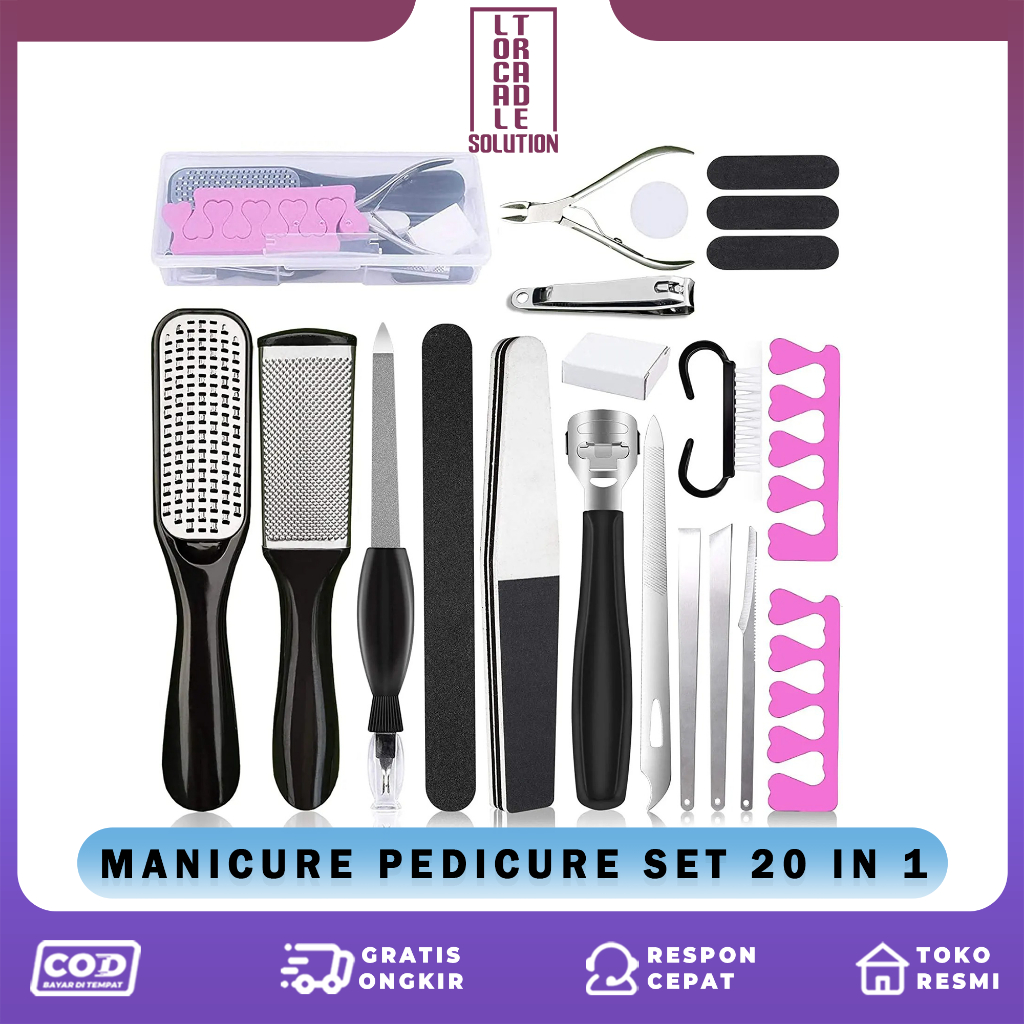 Jual Set Manicure Alat Perawatan Kaki 20 in 1 Pengahlus Tumit Kapalan ...