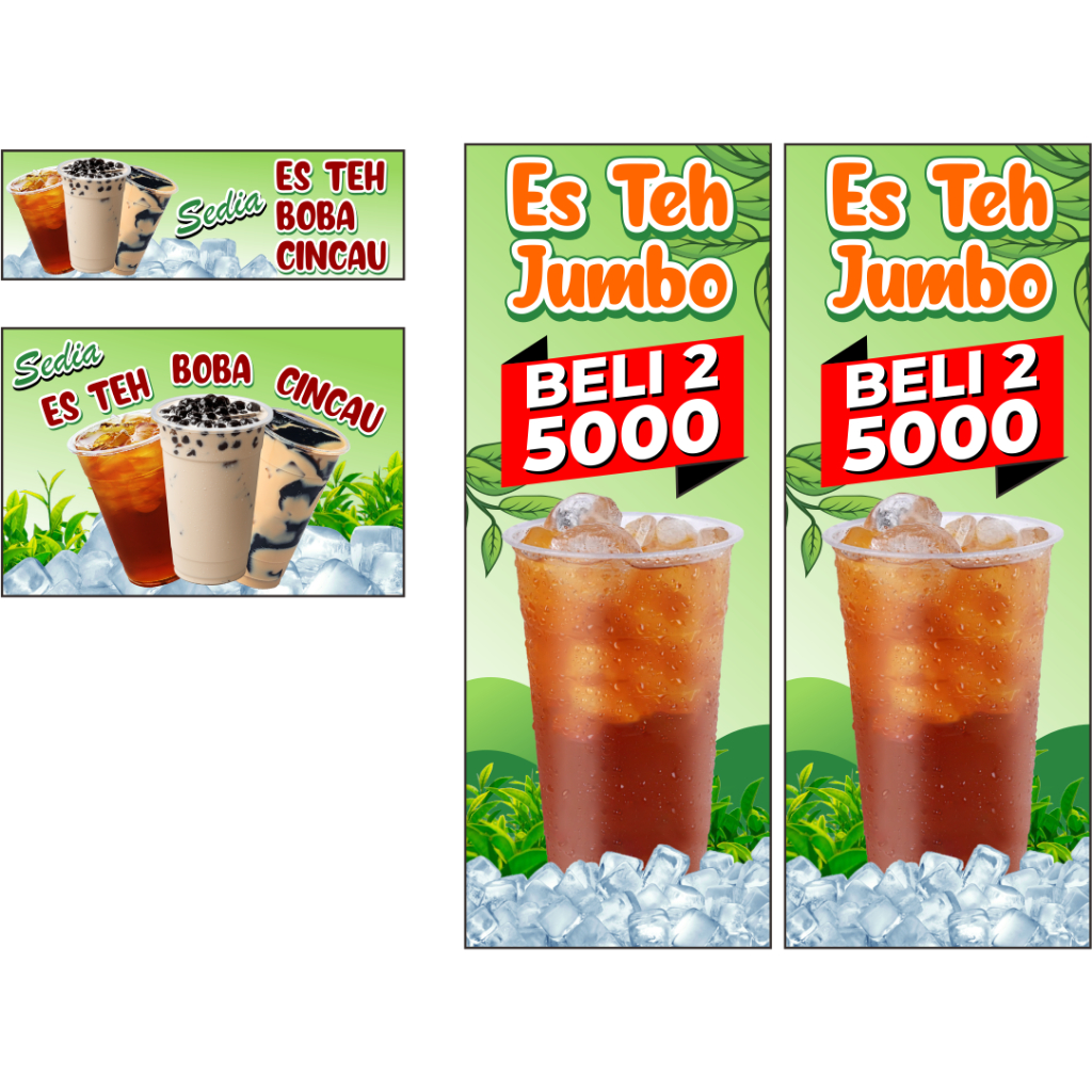 Jual custom banner es teh | custom desain | custom ukuran | Shopee ...