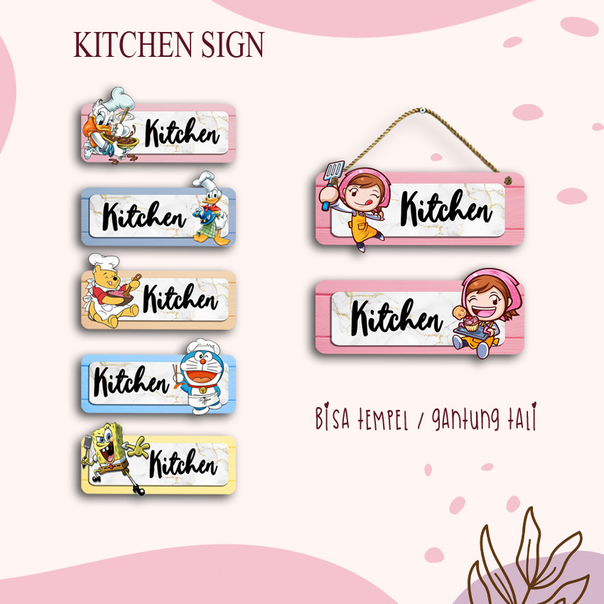 Jual Papan Nama Tulisan Kitchen Kartun Sign kitchen Signage | Shopee ...