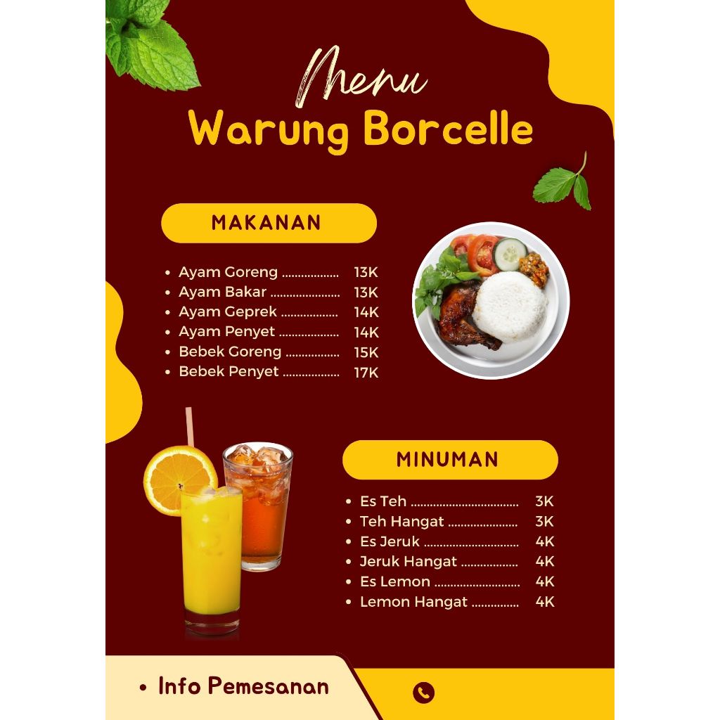 Jual CETAK DAFTAR MENU BOLAK BALIK TERMASUK LAMINATING a4 | Shopee ...