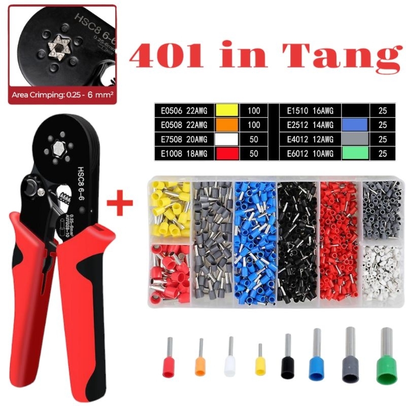 Jual Skun Ferrules Insulated Terminal Block Connector 400 PCS With Tang ...