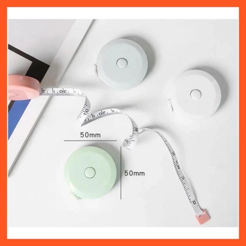 Jual Meteran Mini Bulat 150 CM Tombol Gulung Otomatis | Shopee Indonesia