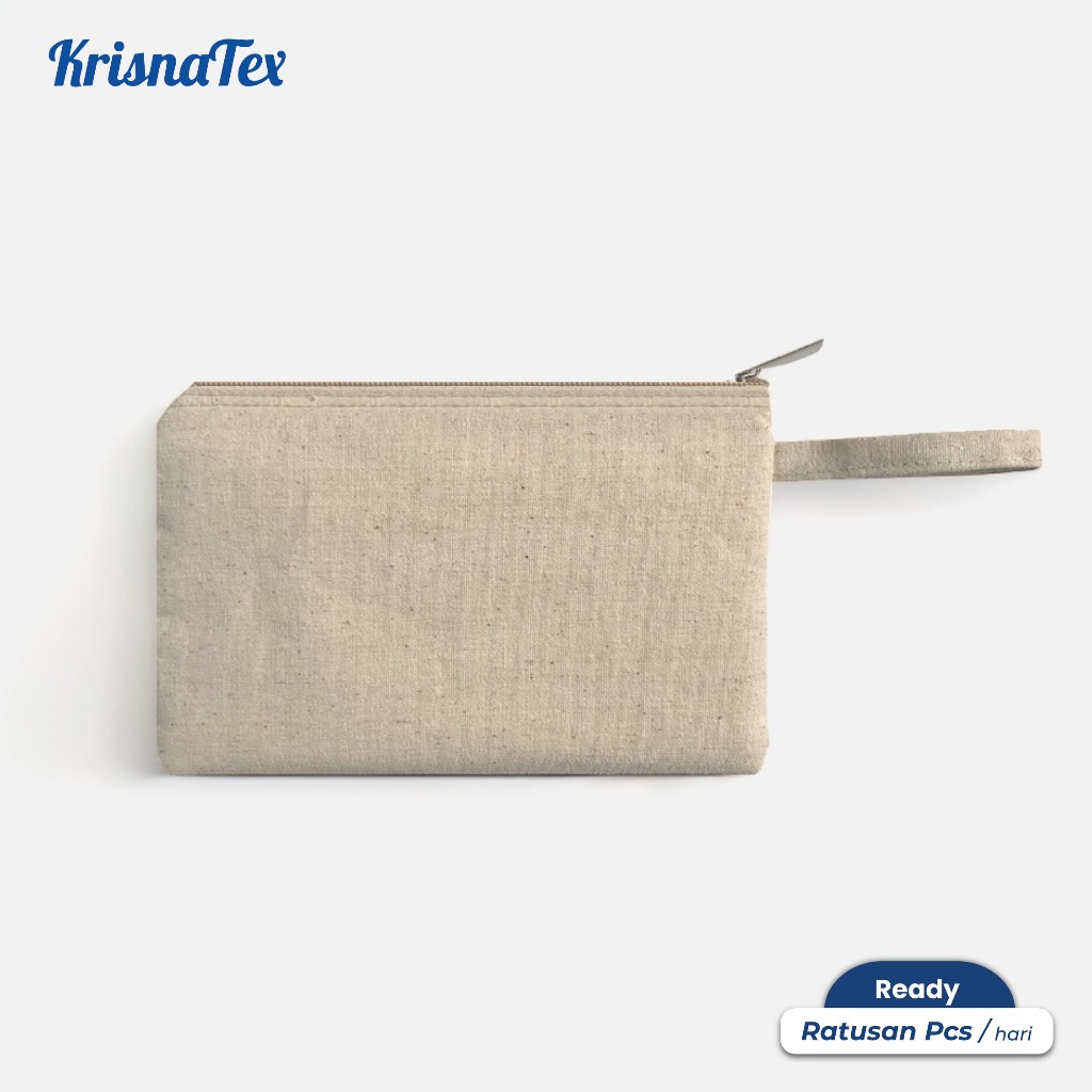 Jual KRISNATEX Pouch Zipper Tali Kanvas Natural Polos - Kotak Tempat ...