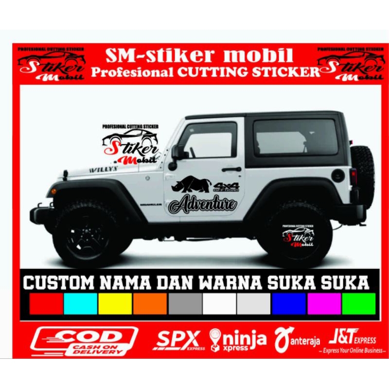 Jual stiker mobil jeep katana jimny dll stiker badak adventure 4x4 ...