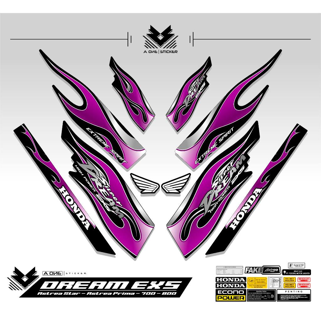 Jual STRIPING HONDA ASTREA MOTIF API PRIMA DREAM EX5 TRIBAL FIRE MOTIF ...