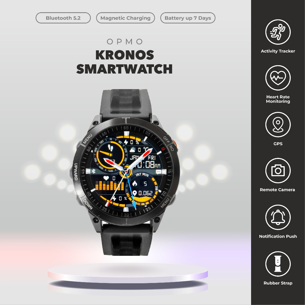 Jual OPMO Smartwatch Kronos IP68 Life Waterproof NFC Health Sports GPS ...