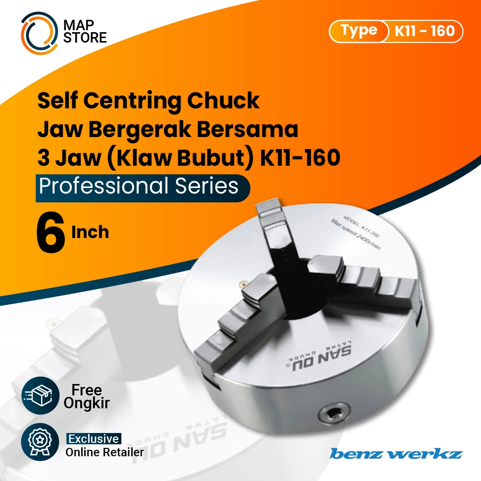 Jual Chuck Bubut 6" 3 Jaw / Claw Bubut 3 Jaw / Catok Kepala Bubut 6 ...