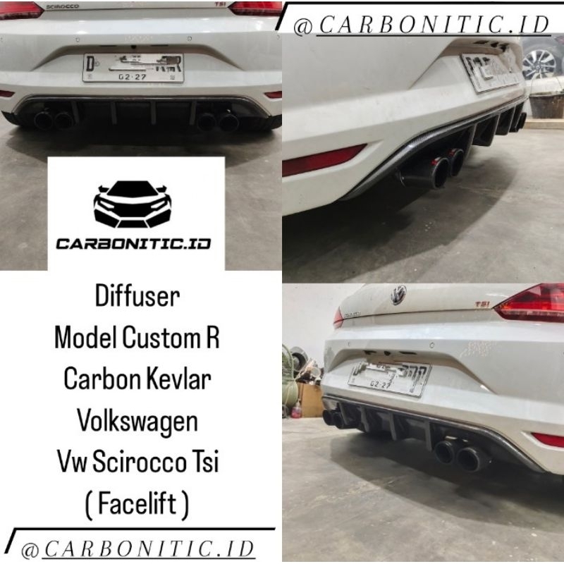 Jual Diffuser Custom Model R Vw Scirocco Tsi Facelift 1.4/2.0 Carbon ...