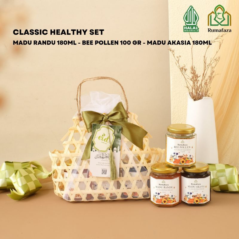 Jual Clasic Healthy Set Hampers (2 Jar Madu dan 1 Jar Bee Pollen ...