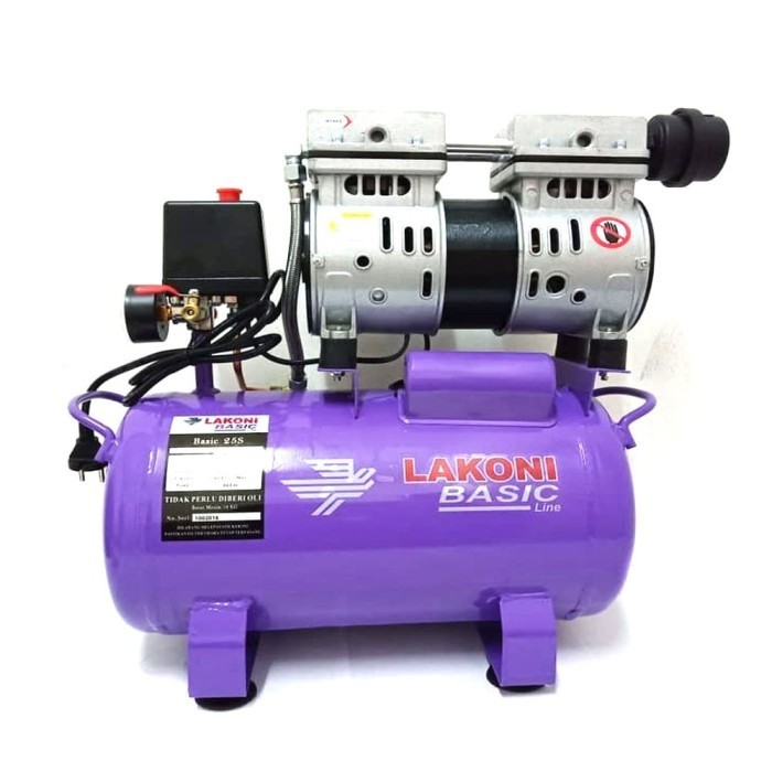 Jual LAKONI BASIC 25S Air Compressor OILLESS Oiless 3 4 HP 0.75 HP 24L ...