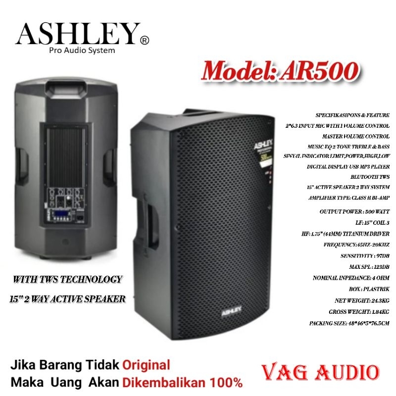 Jual SPEAKER AKTIVE ASHLEY AR500, HARGA PERPASANG | Shopee Indonesia