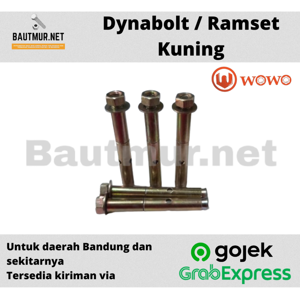 Jual Dynabolt WOWO M12 X 75 - Ramset M12 X 75 - Dinabolt Bracket Set ...