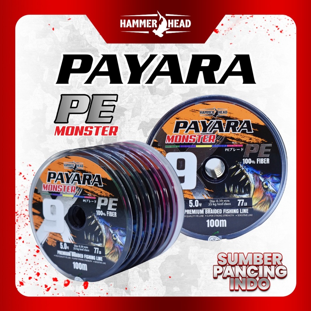 Jual Hammerhead Senar Pancing PE Payara Monster X9 Multi Color 100% PE ...