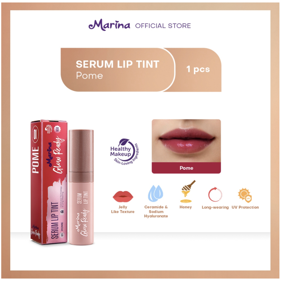 Jual Marina Glow Ready Serum Lip Tint | Shopee Indonesia