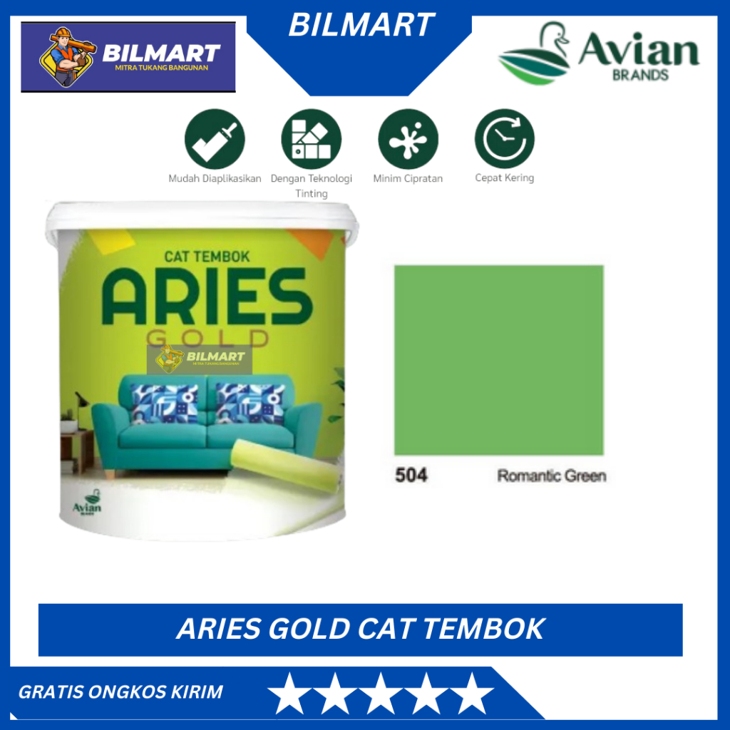 Jual CAT TEMBOK ARIES GOLD 4.5KG | Shopee Indonesia