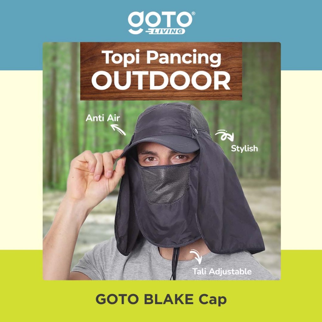Jual Goto Blake Cap Topi Gunung Mancing Outdoor 2 in 1 Anti Panas Debu ...
