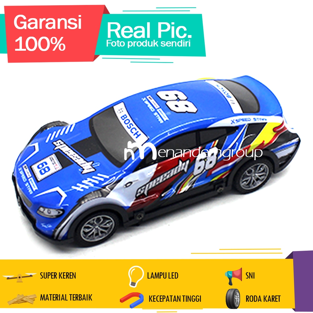Jual Mainan Mobil Remot Kontrol RC Sedan Balap Batre Cas LED | Shopee ...