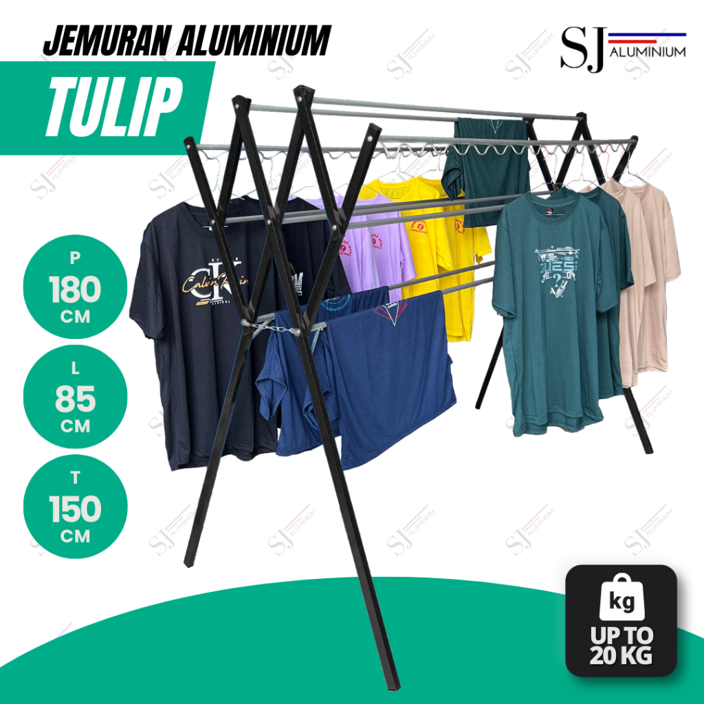 Jual [TULIP] Jemuran Pakaian & Baju Aluminium / Rak Handuk Lipat ...