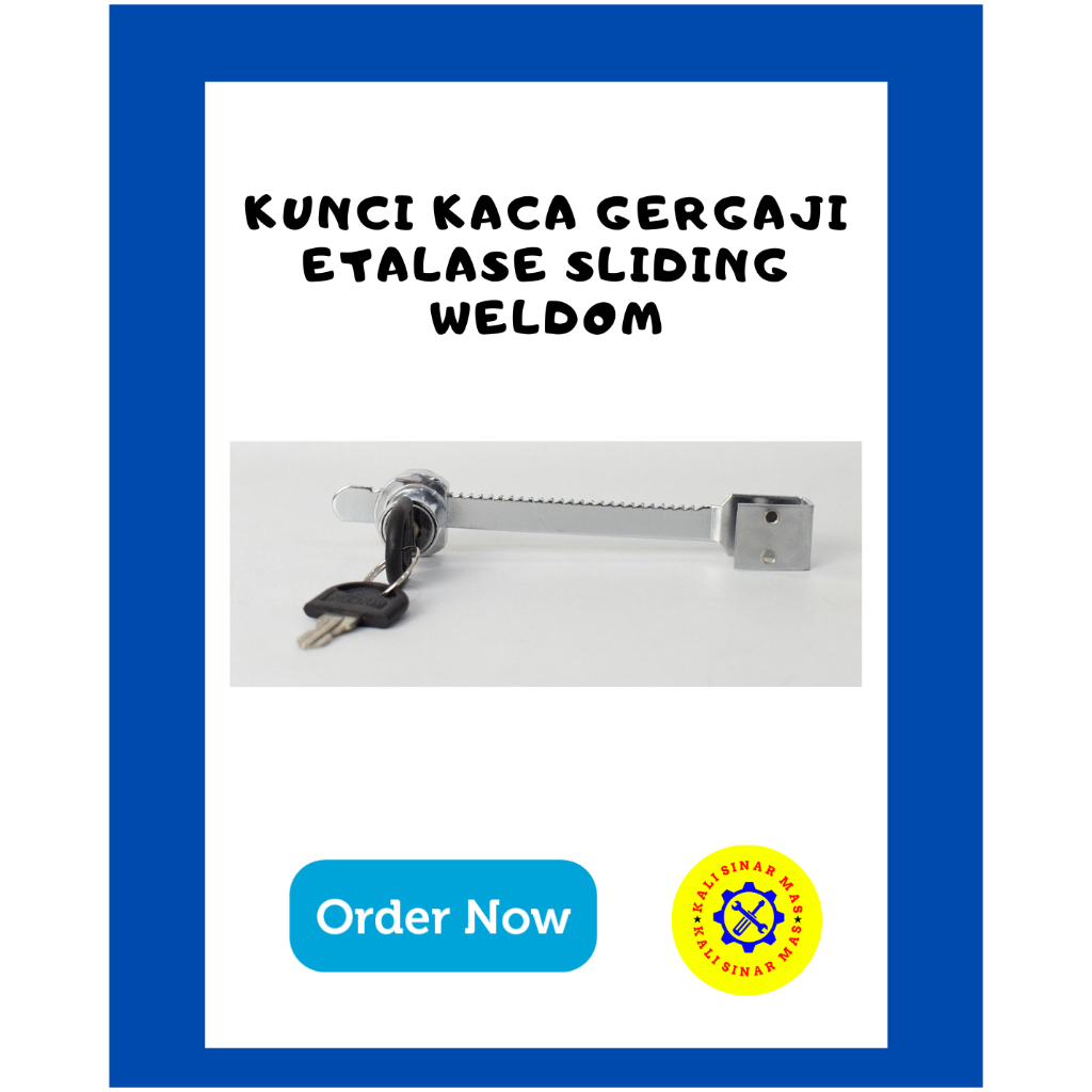Jual Kunci Kaca Gergaji Buaya Pintu Lemari Etalase Kaca Geser Sliding Weldom | Shopee Indonesia