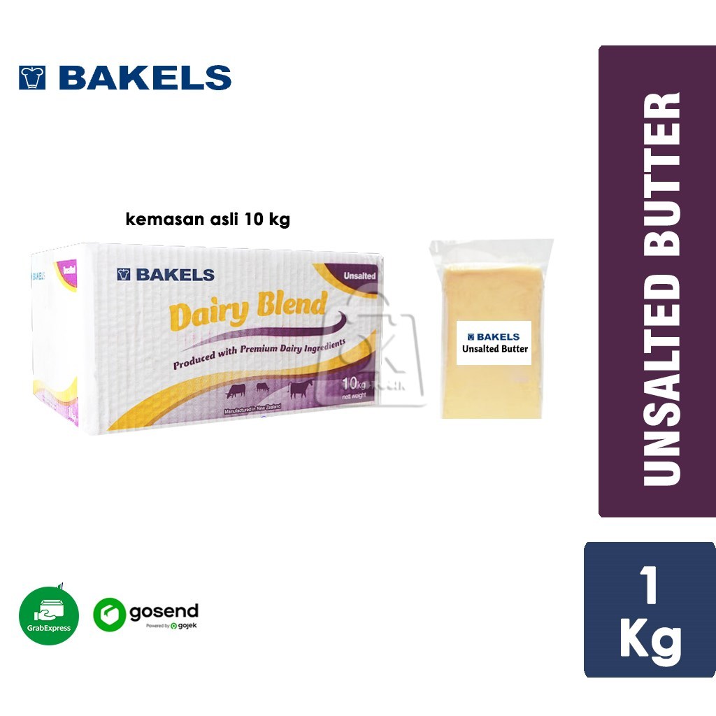 Jual Unsalted Butter Bakels Dairy Blend Repack 1 Kg [KHUSUS INSTANT ...