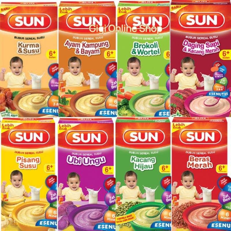 Jual SUN Bubur Sereal Susu Bayi MPASI 120 gr kacang hijau beras merah ...