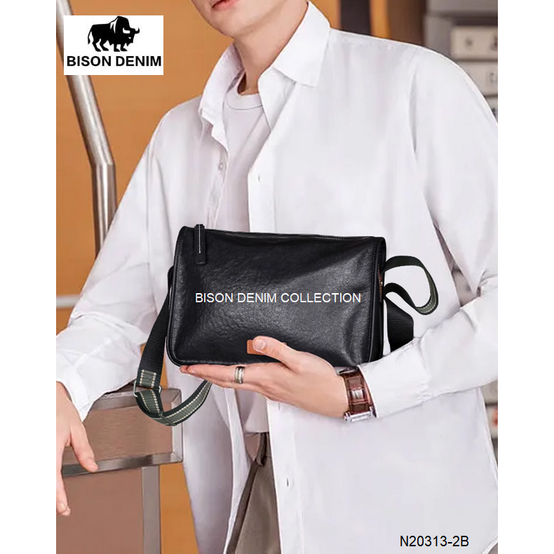 Jual Bison Denim-Tas Selempang / Tas Bahu Pria Kulit Sapi Asli (N20313 ...