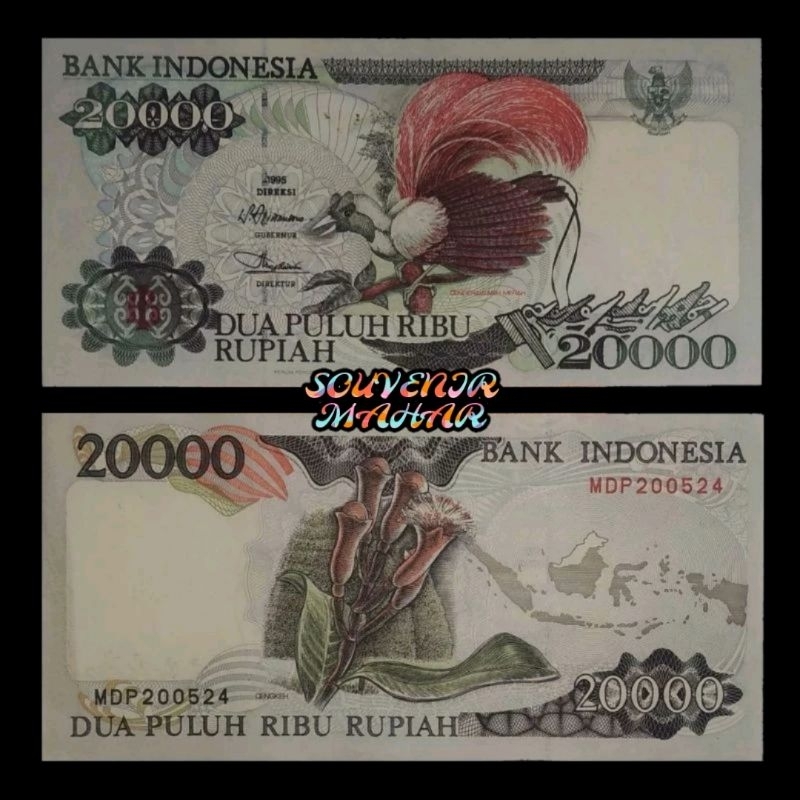Jual Uang kuno 20rb rupiah burung cendrawasih tahun 1995 rp 20.000 rp ...