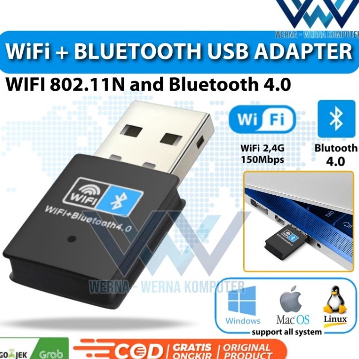 Jual KHUSUS USB WiFi dan Bluetooth 4 Receiver Wireless adapter dongle 15 Mbps WiFi 24Ghz ...
