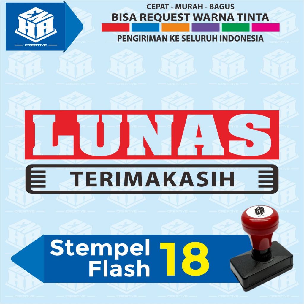 Jual Stempel Lunas / Cap Lunas / stempel lunas persegi / stempel lunas kotak / stempel otomatis ...