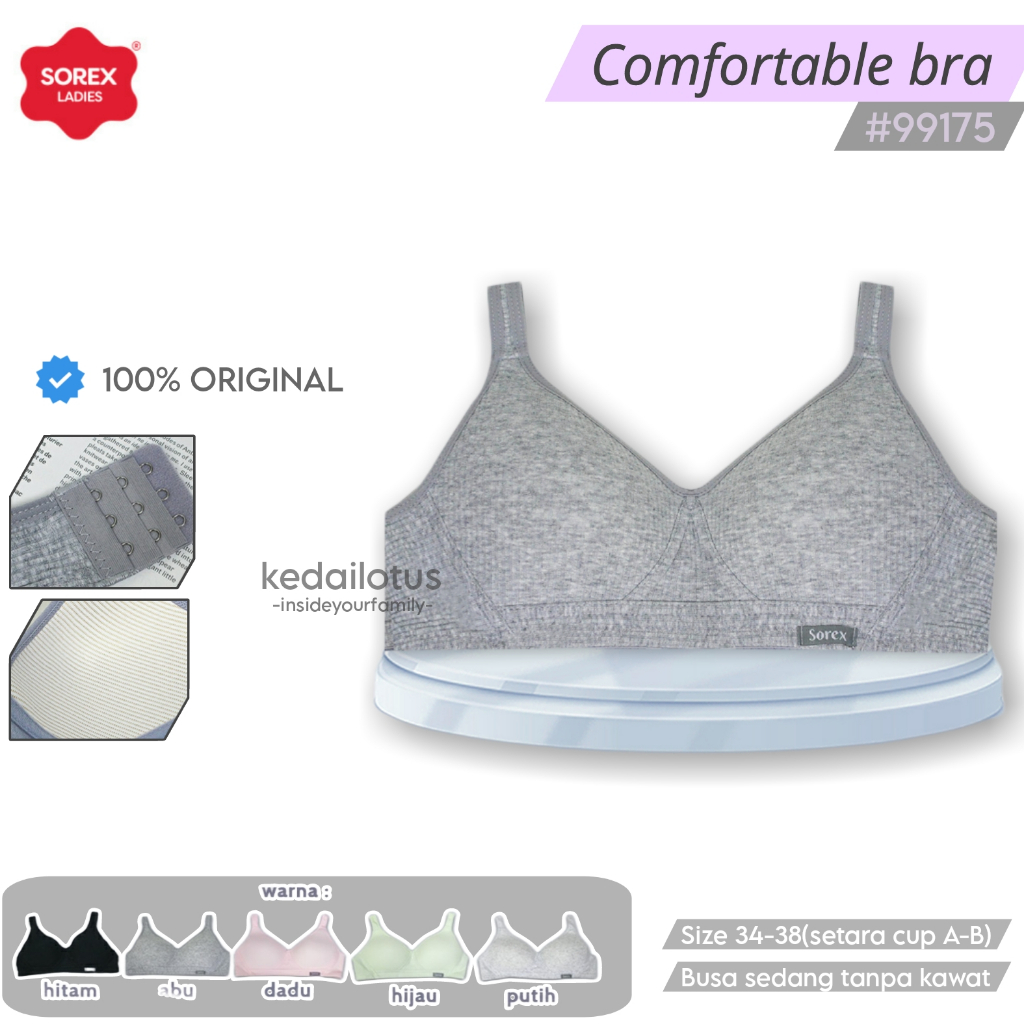 Jual Sorex Bra BH 99175 Busa Tanpa kawat Kait 3 Salur Timbul /BH Sorex ...
