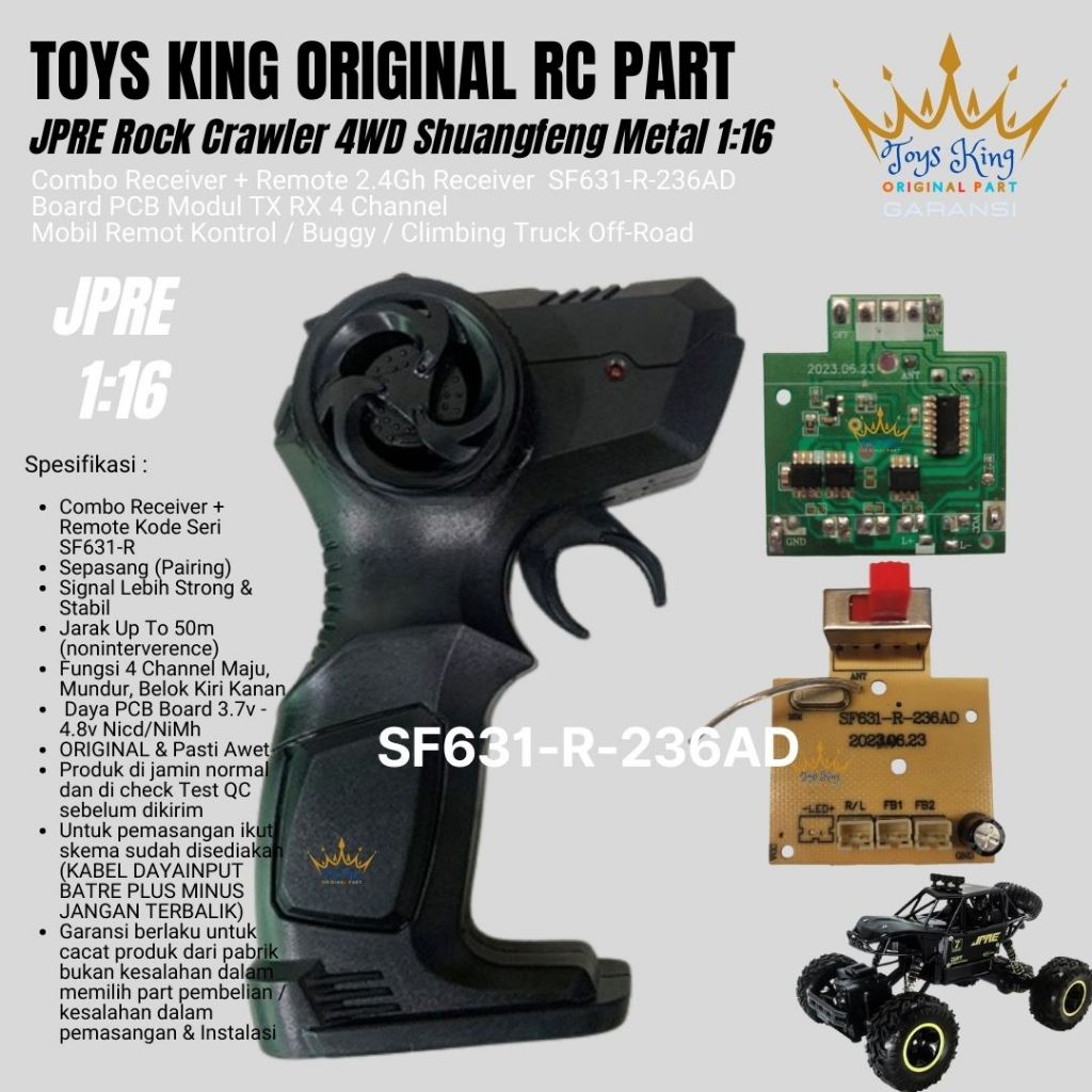 Jual Combo Receiver + Remote 2.4Gh Receiver SF631-R-236AD JPRE Rock ...