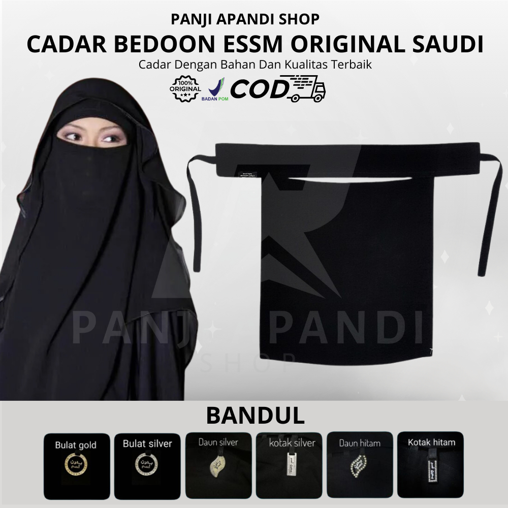 Jual Cadar Bandana Niqab Ceruty Premium 2 Layer Tanpa Jahitan Bawah Mata - Cadar Bedoon ESSM ...