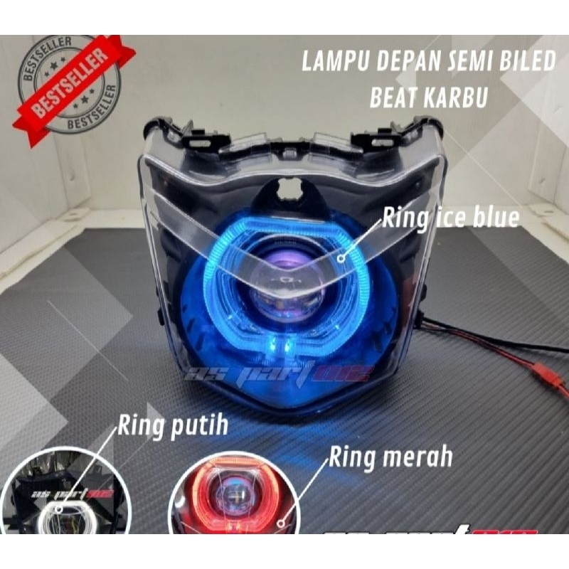 Jual reflektor lampu depan honda beat karbu 110 custom semi biled ...
