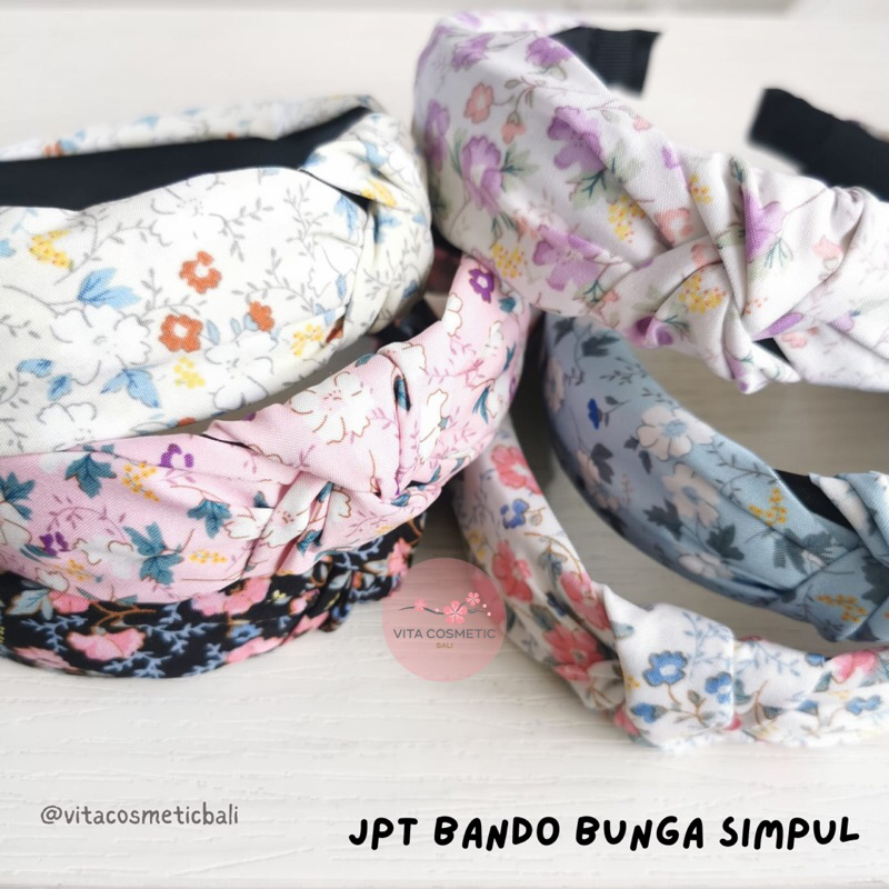 Jual Bando Bunga Simpul Korea / Bando Bandana Polos Wanita / Headband ...