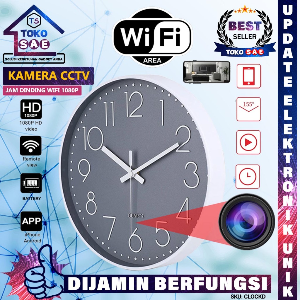 Jual IP Camera CCTV Wifi Model Jam Dinding Wallclock Kmera Full HD ...