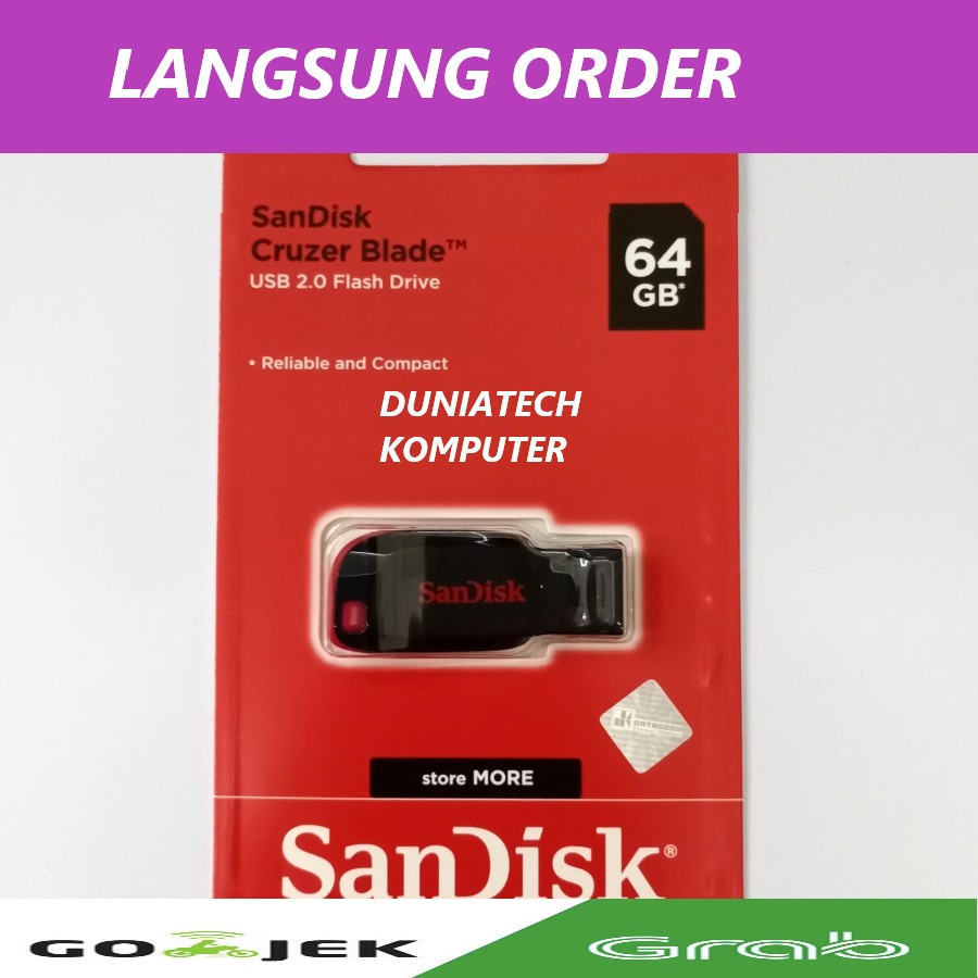 Jual USB Flashdisk SANDISK BLADE 64GB RESMI ORIGINAL 5THN FLASH DISK ...