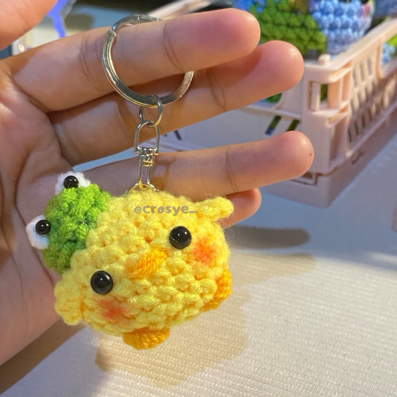 Jual [CROSYE] Amigurumi Gantungan Kunci Anak Ayam Katak || Keychain ...
