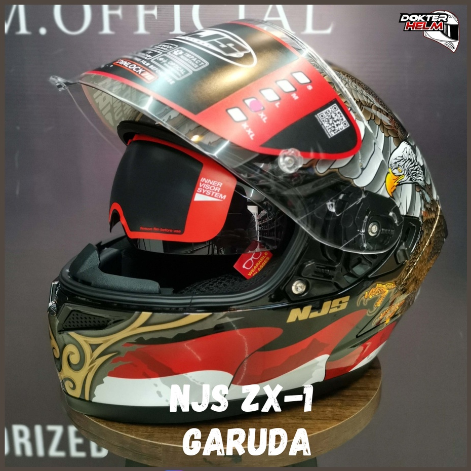 Jual HELM NJS ZX-1 GARUDA Double Visor - FULL FACE Original SNI Helm ...