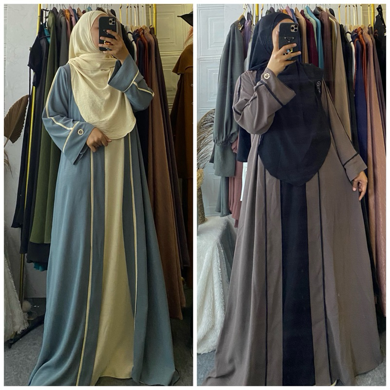 Jual MAFAZA SET DRESS gamis set HIJAB NEW‼️ABAYA set HIJAB | Shopee Indonesia