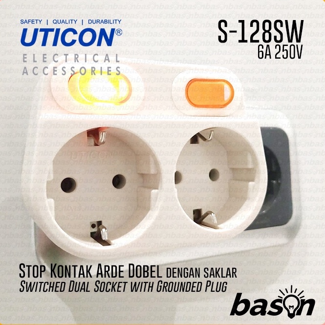 Jual UTICON S128SW Stop Kontak 2 Lubang Saklar v Paling Dicari | Shopee ...