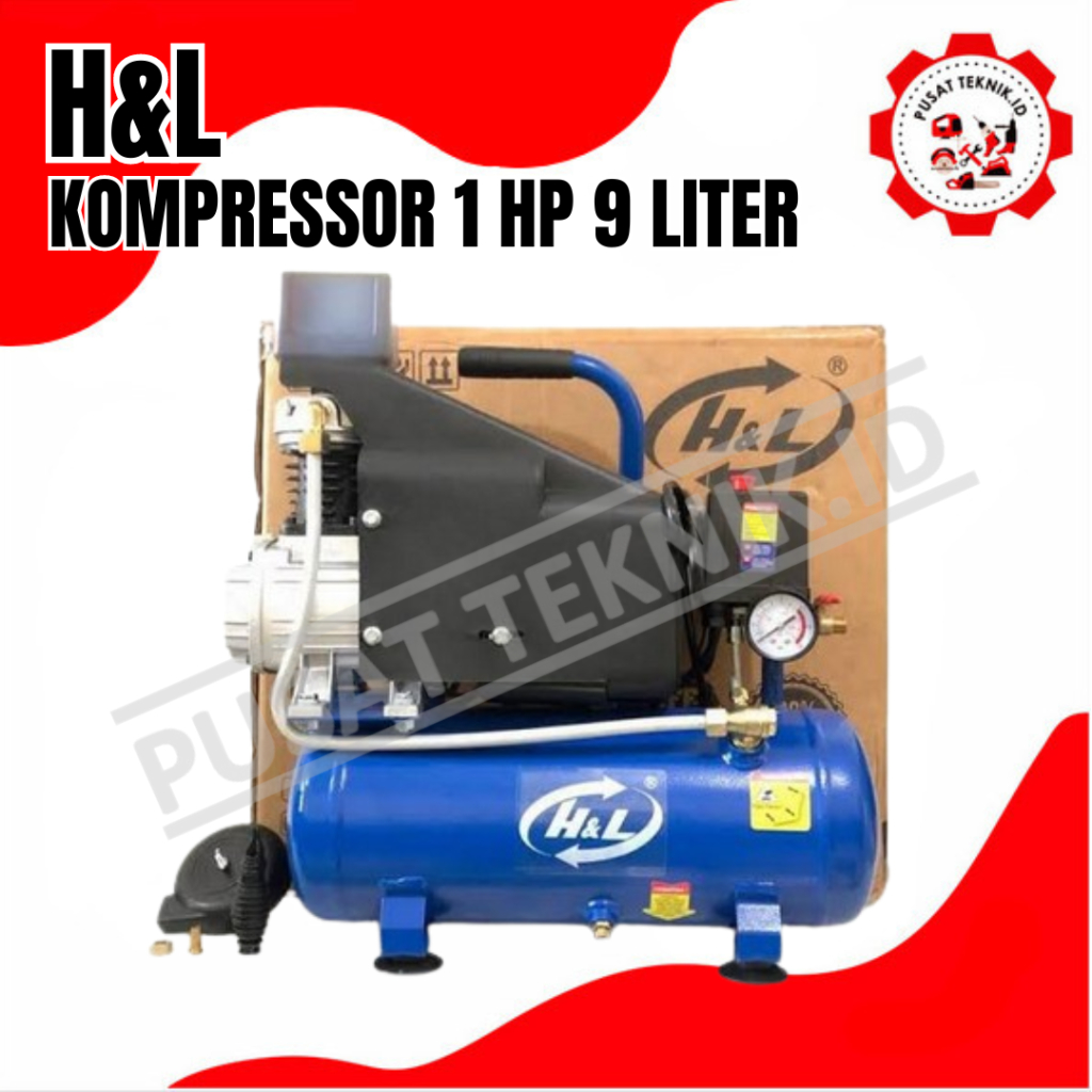 Jual Kompresor Angin H&L 1HP 9L Portable Air Compressor HNL 1HP 9L ...