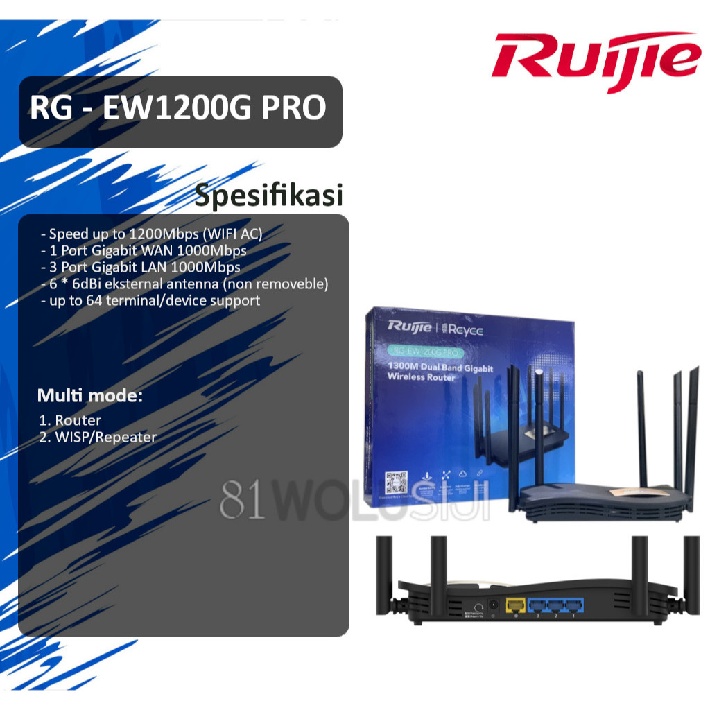 Jual Ruijie RG EW1200G PRO Dual Band 2.4/5Ghz Wireless AC Indoor Router ...